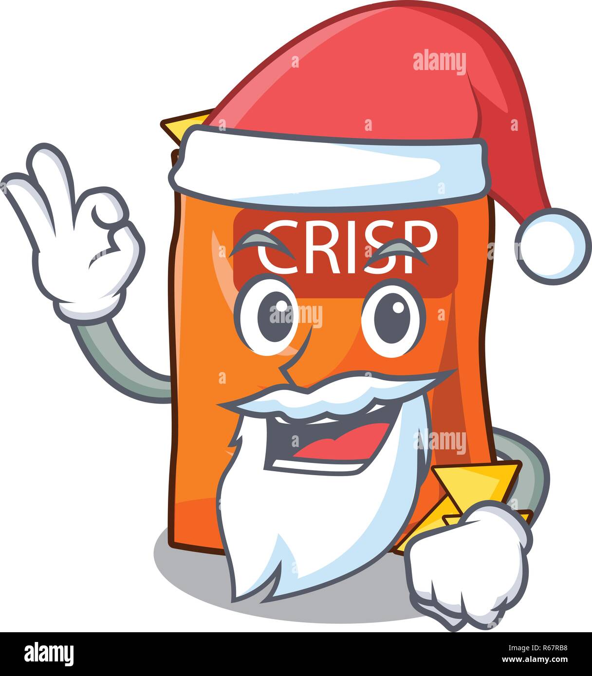 Santa chips isolated on a collection mascot vector illustration Stock ...