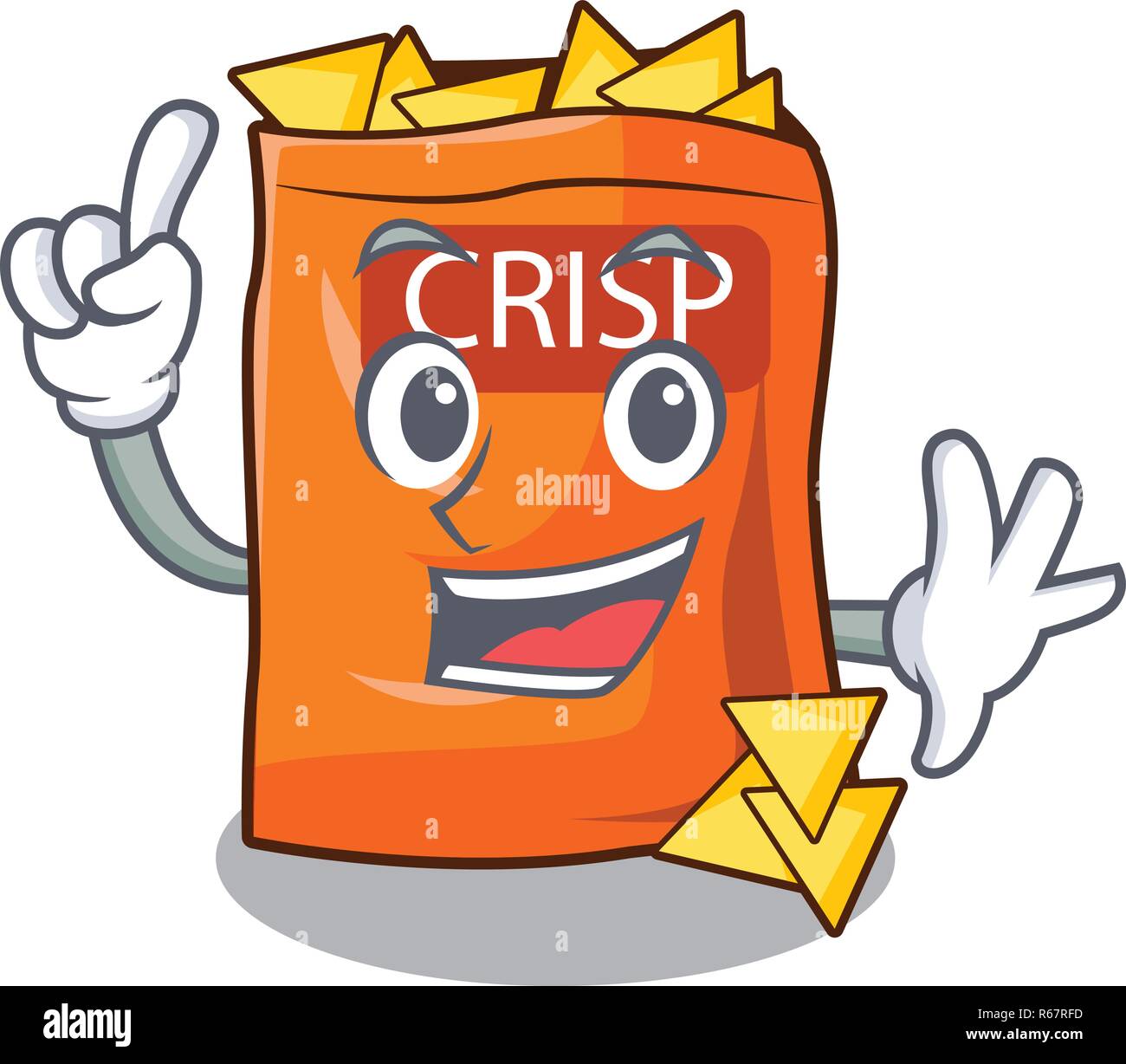Finger chips isolated on a collection mascot vector illustration Stock ...