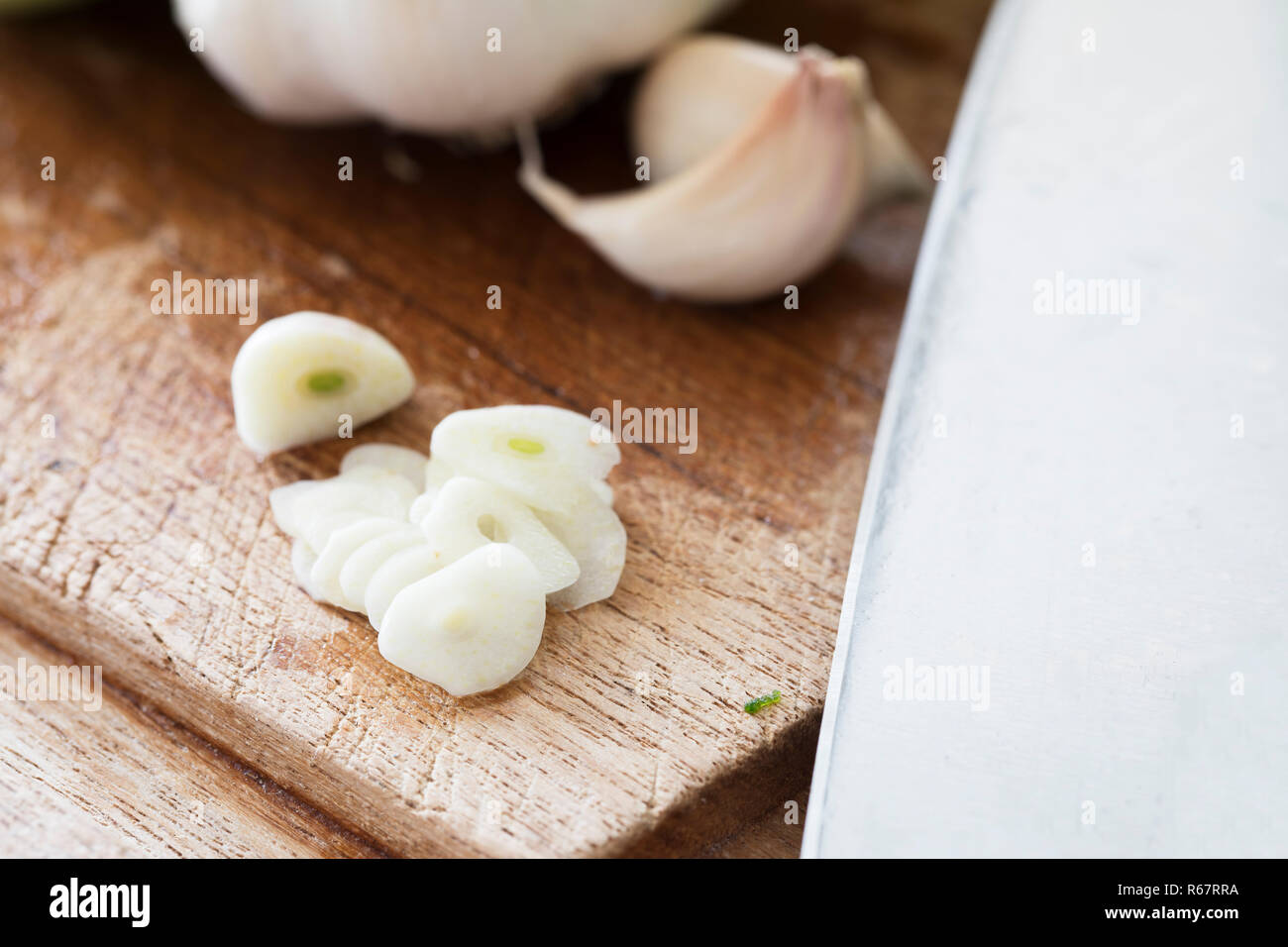 Slices of Garlic Stock Photo - Alamy