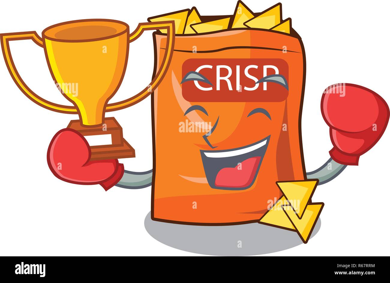 Boxing winner chips isolated on a collection mascot vector illustration ...