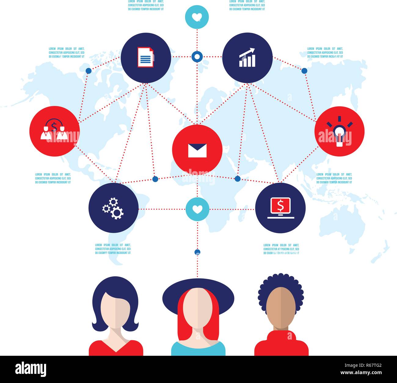 Social network and teamwork Successful business concept Vector ...