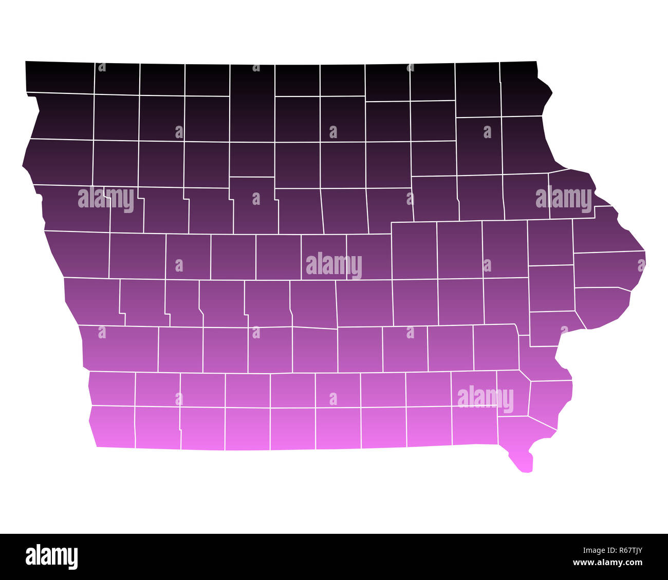Iowa county map Cut Out Stock Images & Pictures - Alamy