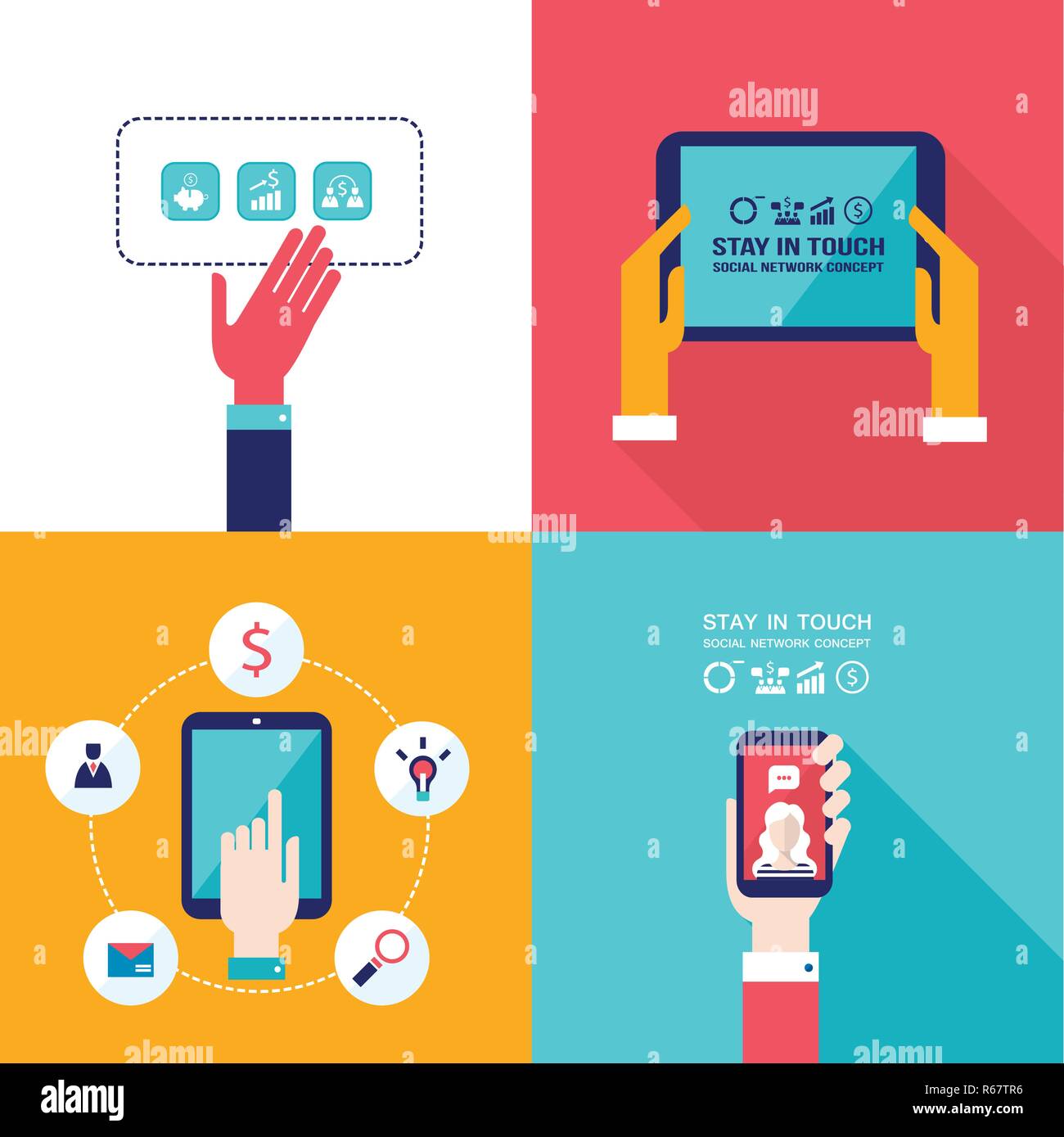 Using media devices Stock Vector Images - Alamy