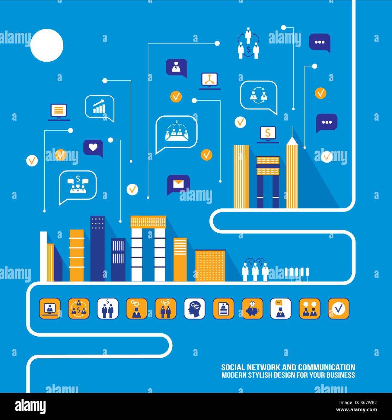Skyscraper filled skyline Stock Vector Images - Alamy