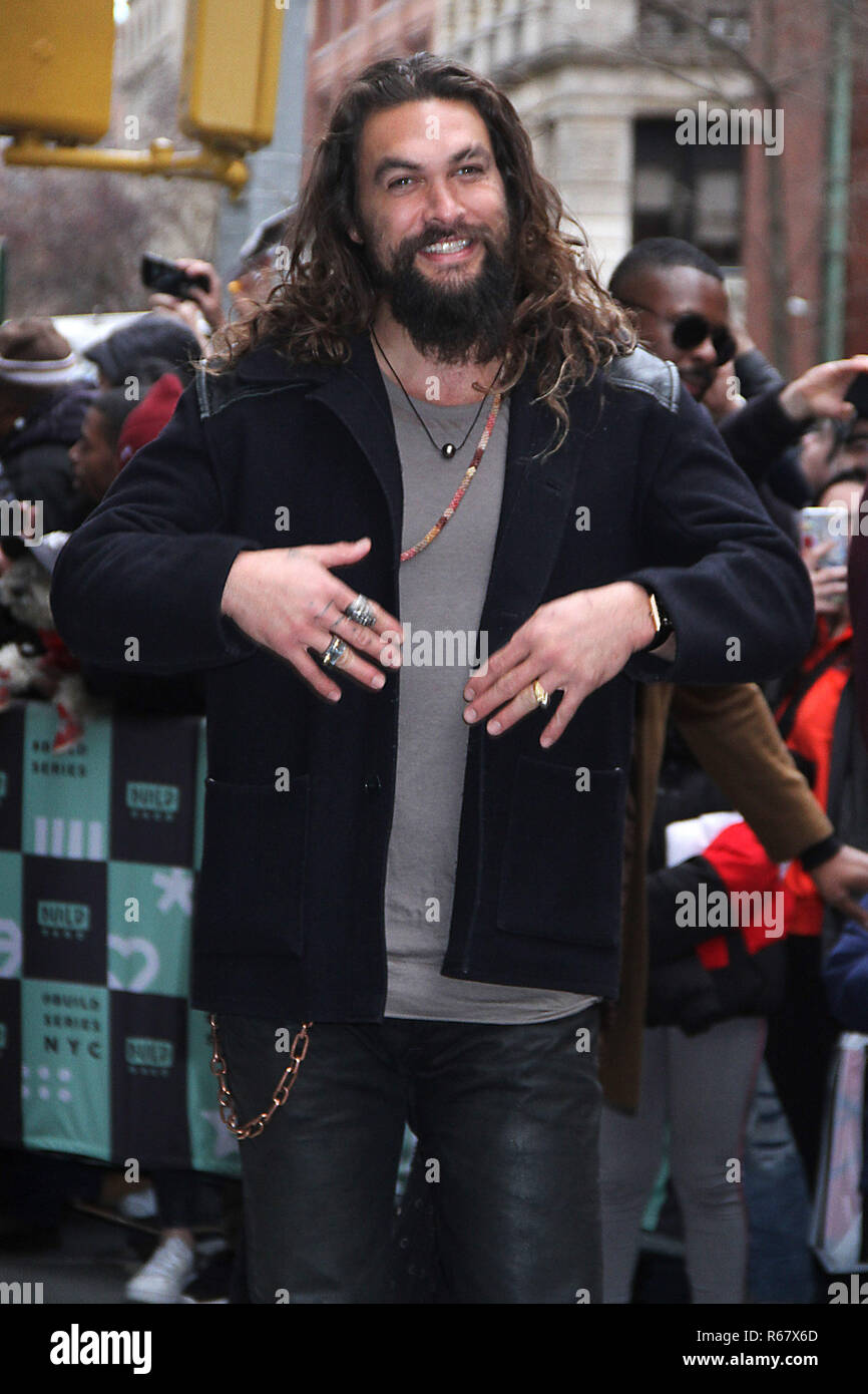 New York, NY, USA. 3rd Dec, 2018. Jason Momoa at Build Series promoting ...