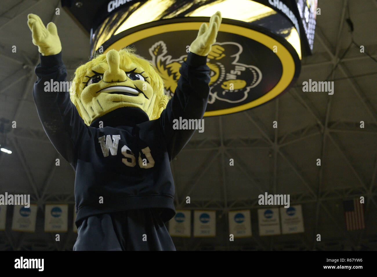 Wichita, Kansas, USA. 01st Dec, 2018. Wichita State Shockers mascot ...