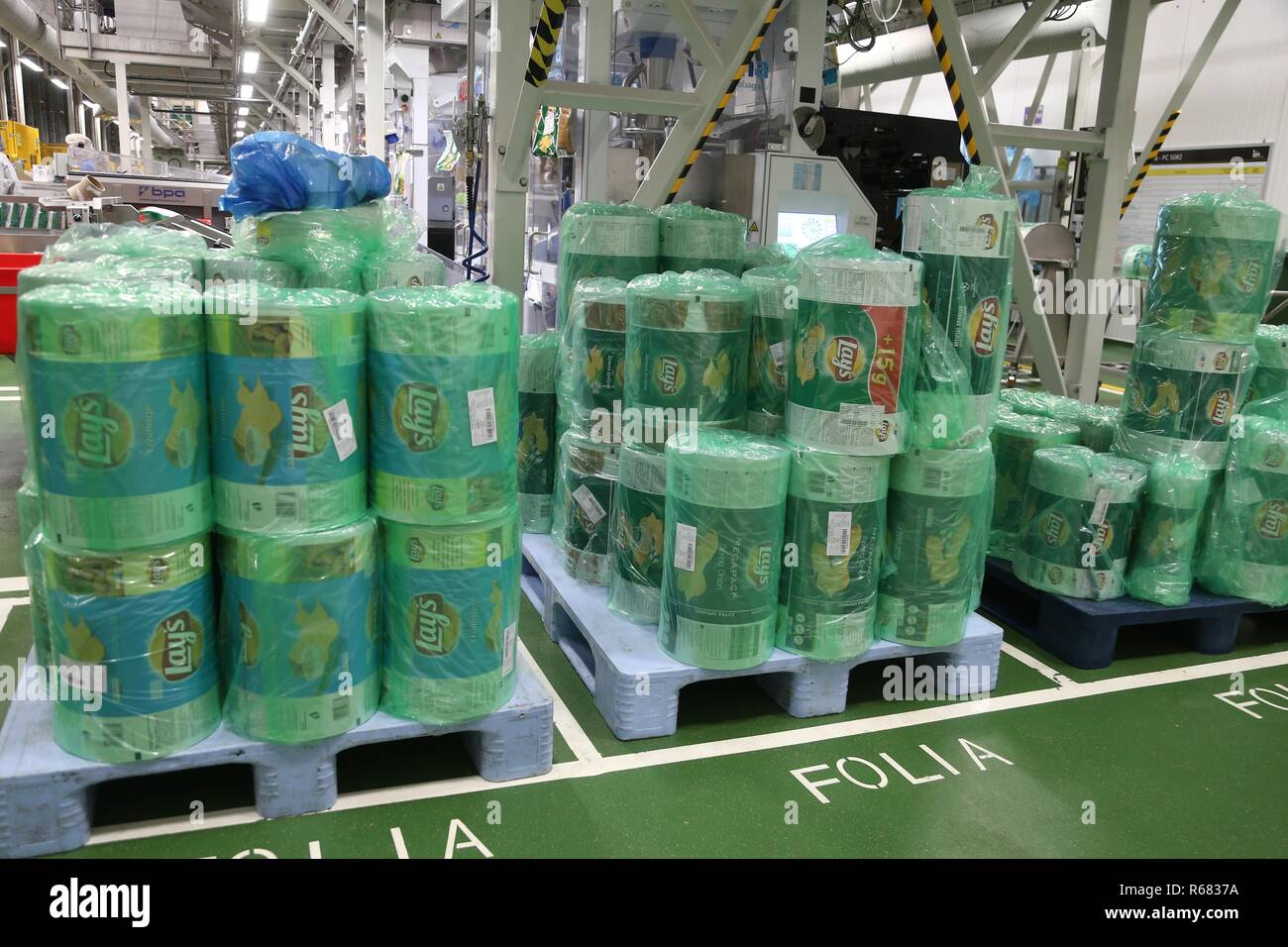 Lays crisps production line at the Frito-Lay factory on November 22 ...