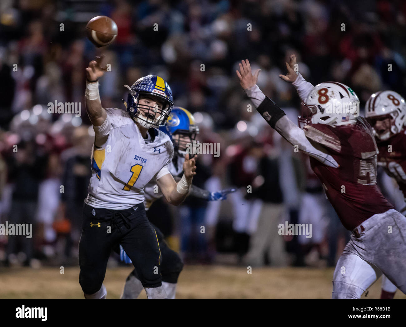 Football action with West Valley vs. Sutter High School in Cottonwood ...