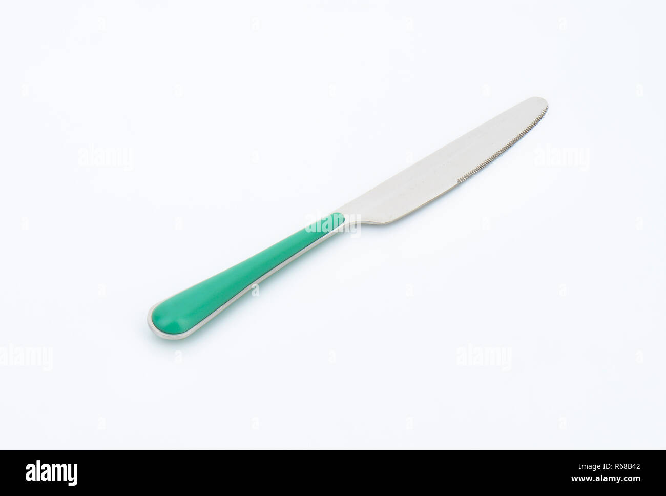 Table knife with green handle Stock Photo - Alamy