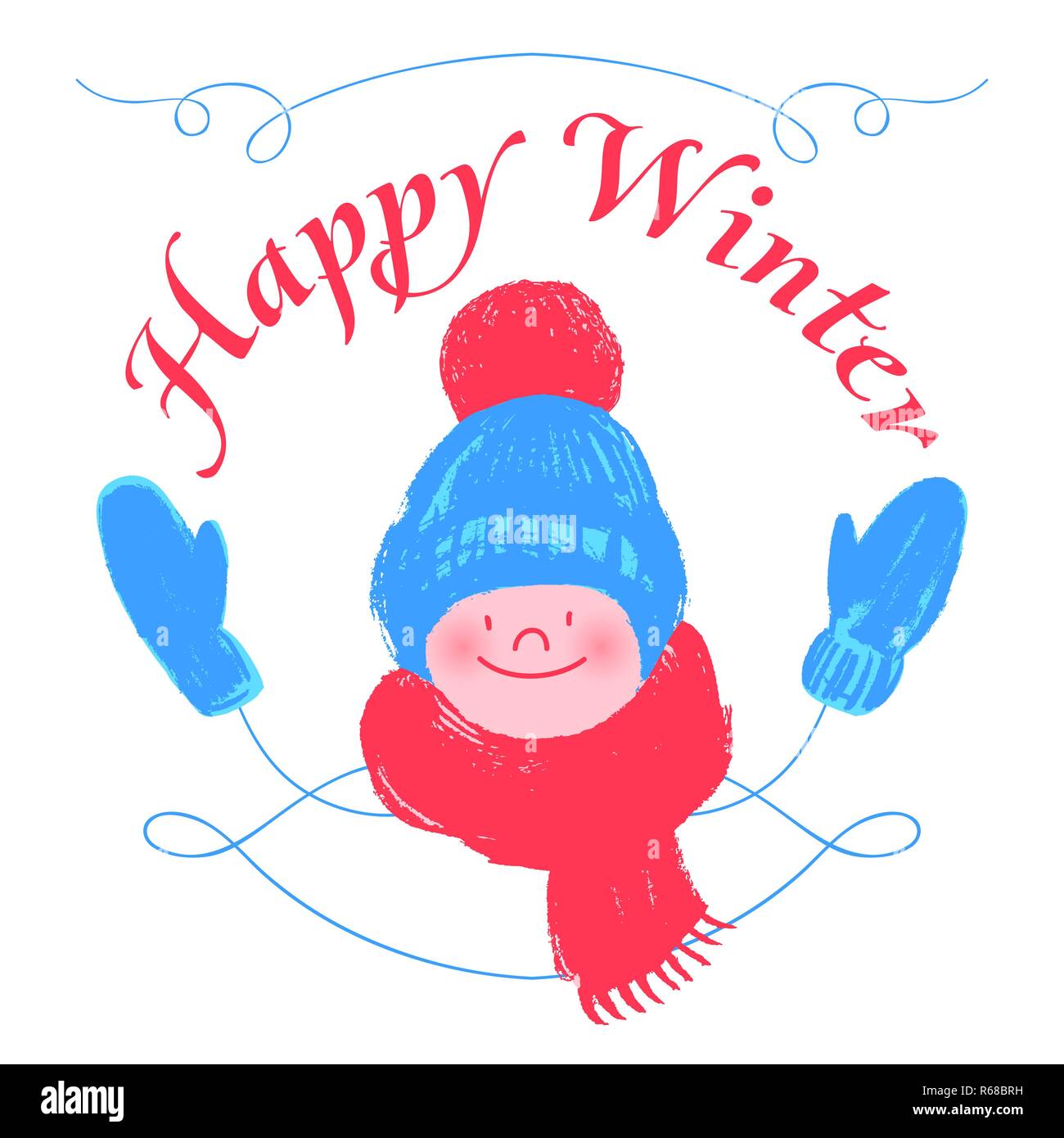 Happy winter. Vector illustration Stock Vector Image & Art - Alamy