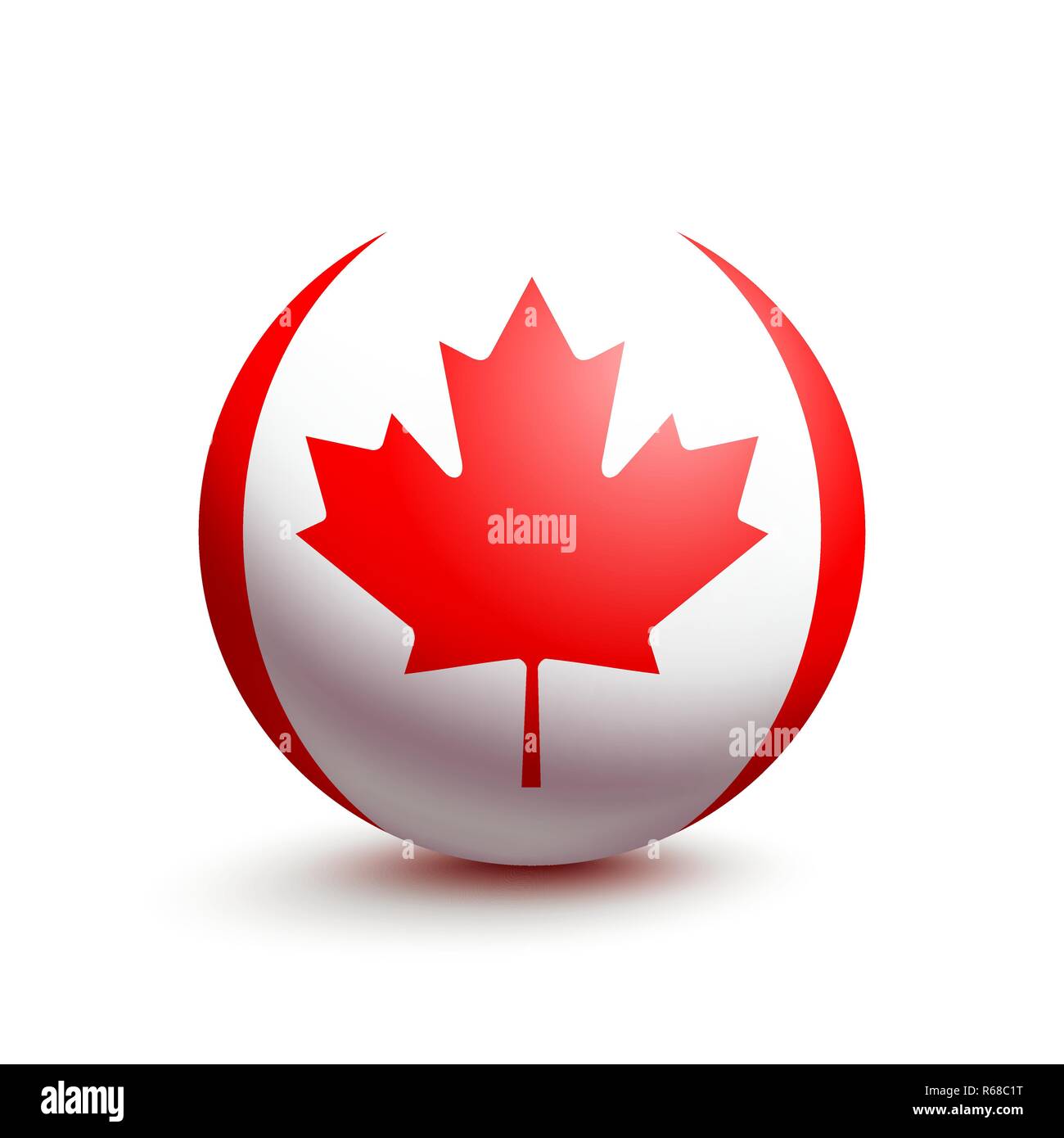 Canada flag glossy circle Cut Out Stock Images & Pictures - Alamy