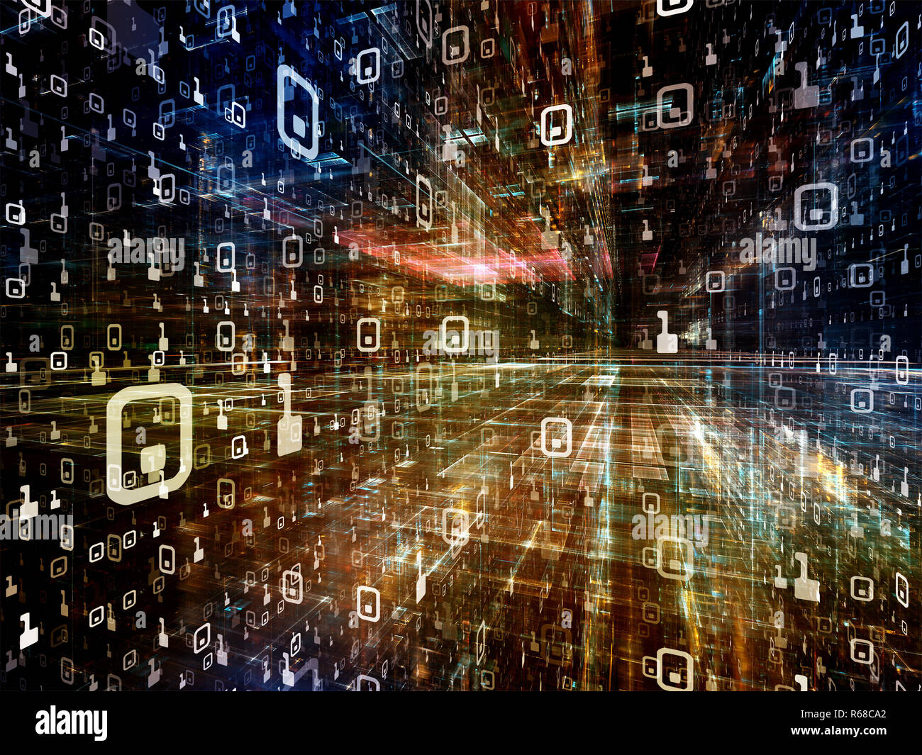 Layers of Virtual World Stock Photo - Alamy