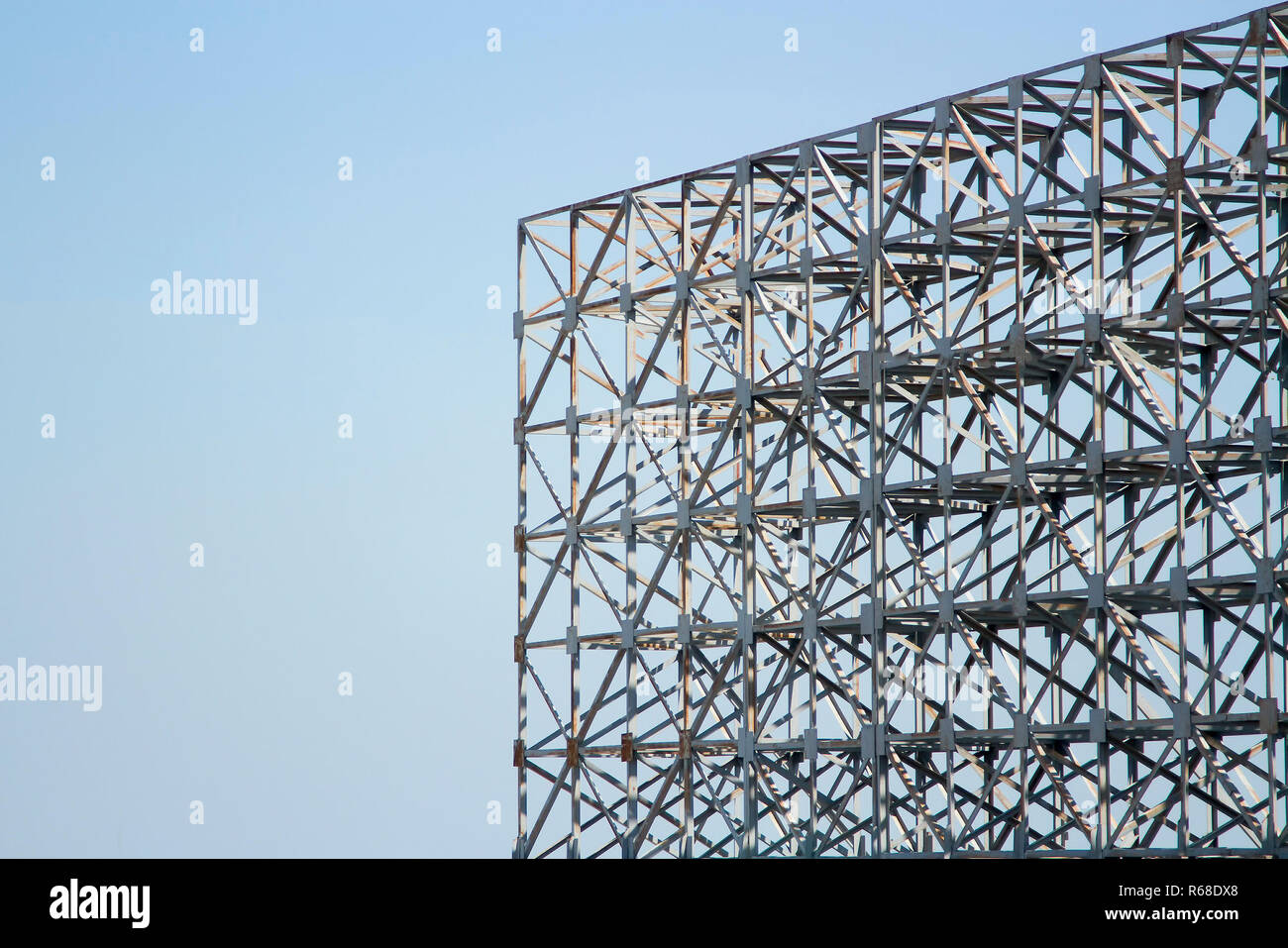 Steel frame structure is old for background Stock Photo - Alamy