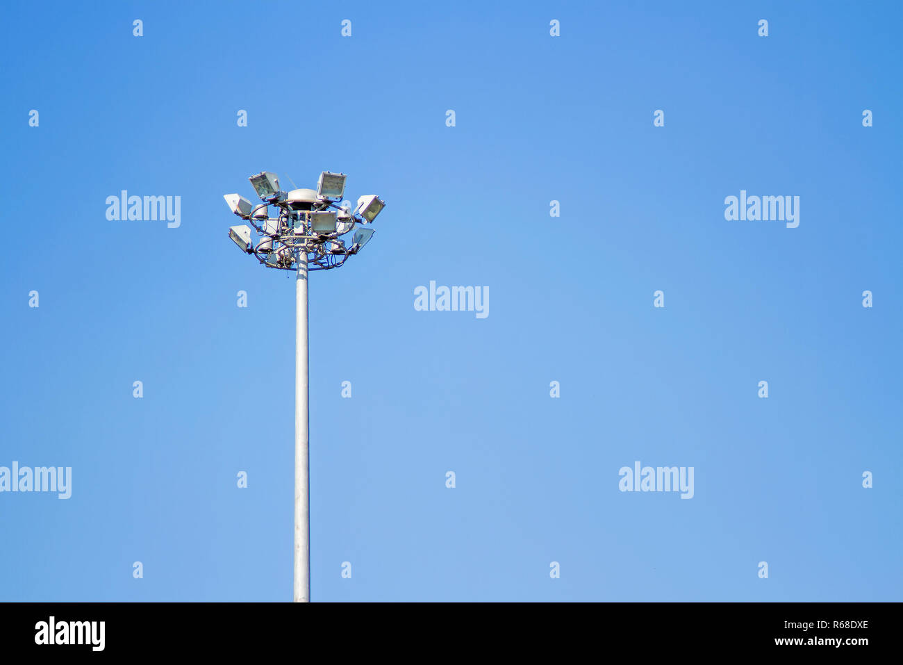 Light Post With Blue Sky Background and multi light Stock Photo - Alamy