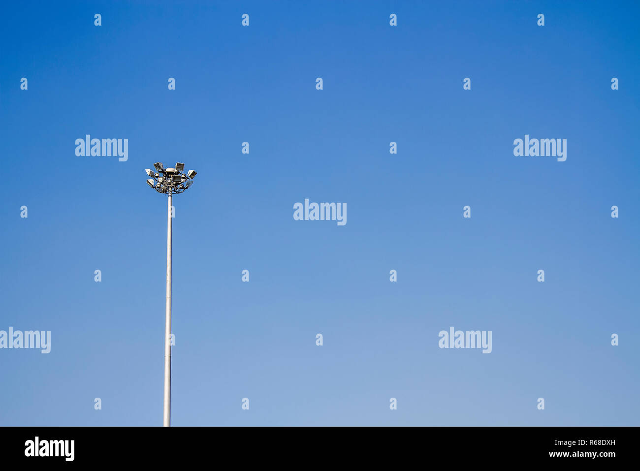Light Post With Blue Sky Background and multi light Stock Photo - Alamy