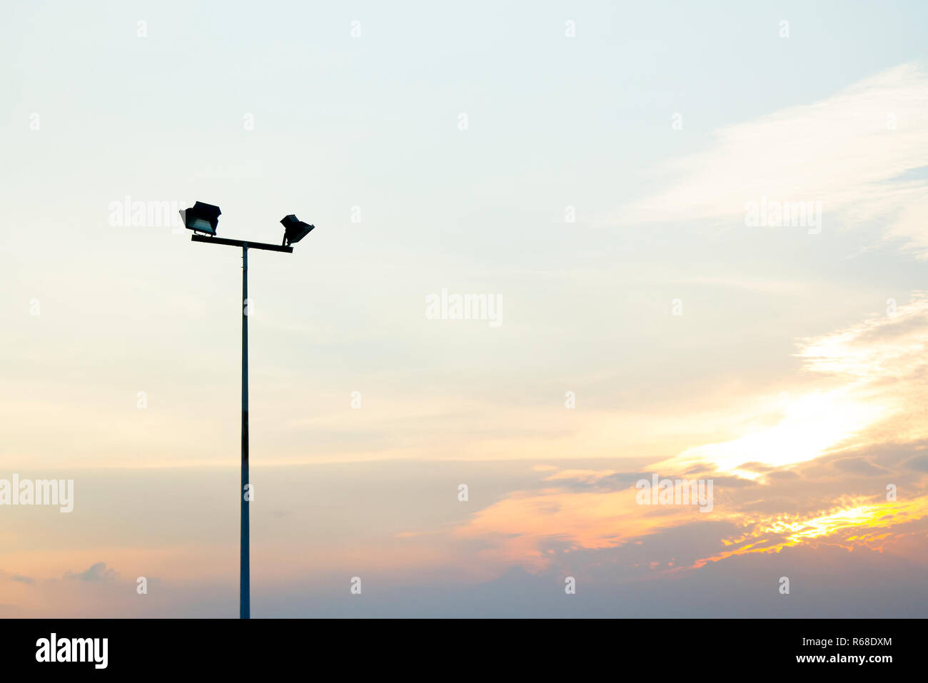 Light Post With Blue Sky Background and multi light Stock Photo - Alamy
