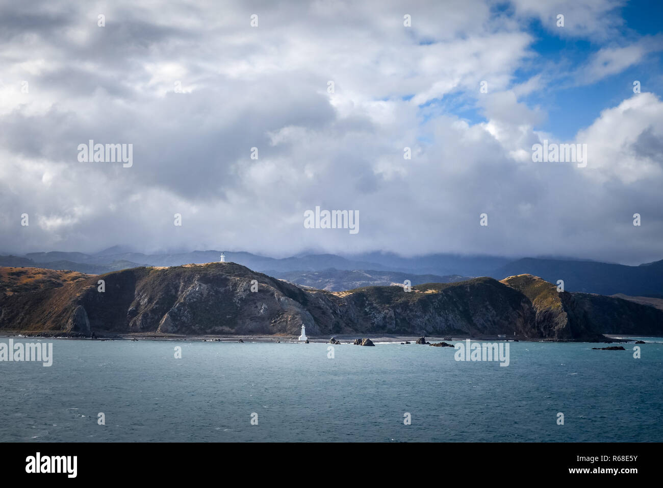 Castlepoint lighthouse on the north island hi-res stock photography and ...