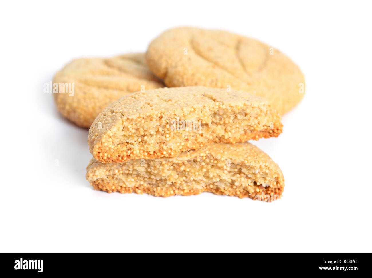 Cookies with amaranth. Isolated on white background Stock Photo - Alamy