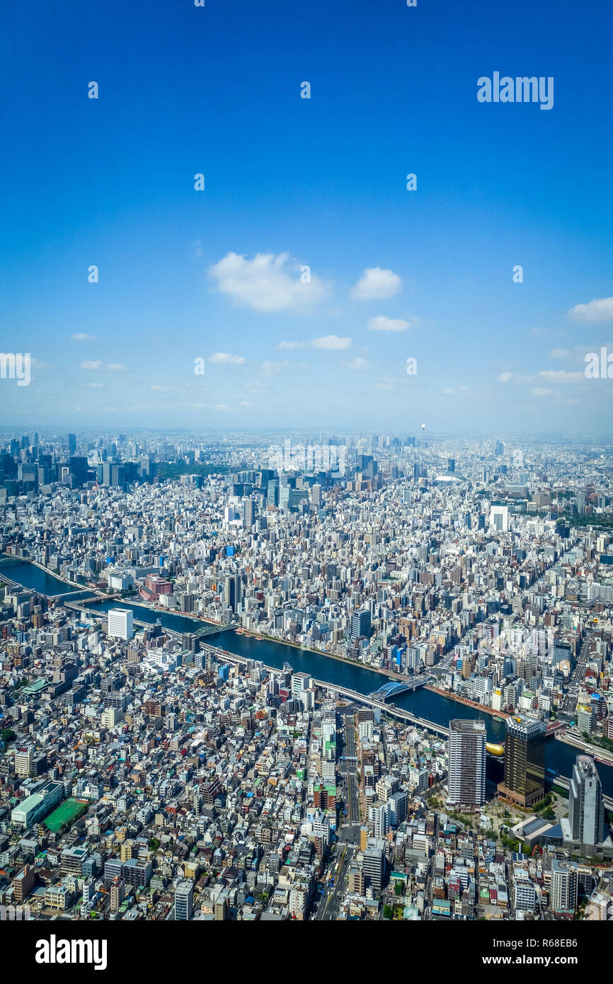 Tokyo city skyline aerial view, Japan Stock Photo - Alamy