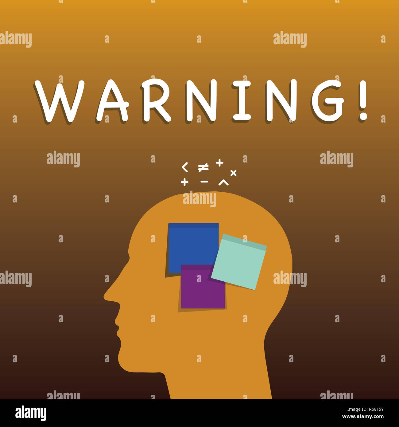 Writing note showing Warning. Business photo showcasing statement or ...