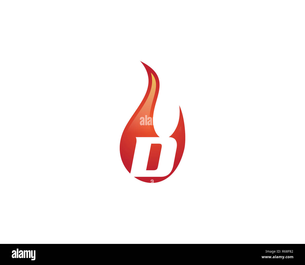 d letter flame logo Stock Photo - Alamy