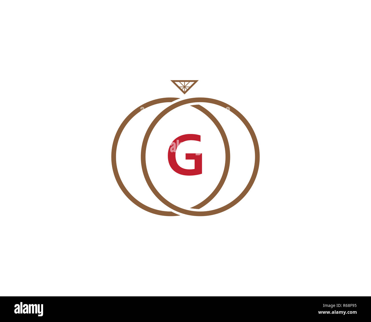 g letter ring diamond logo Stock Photo - Alamy