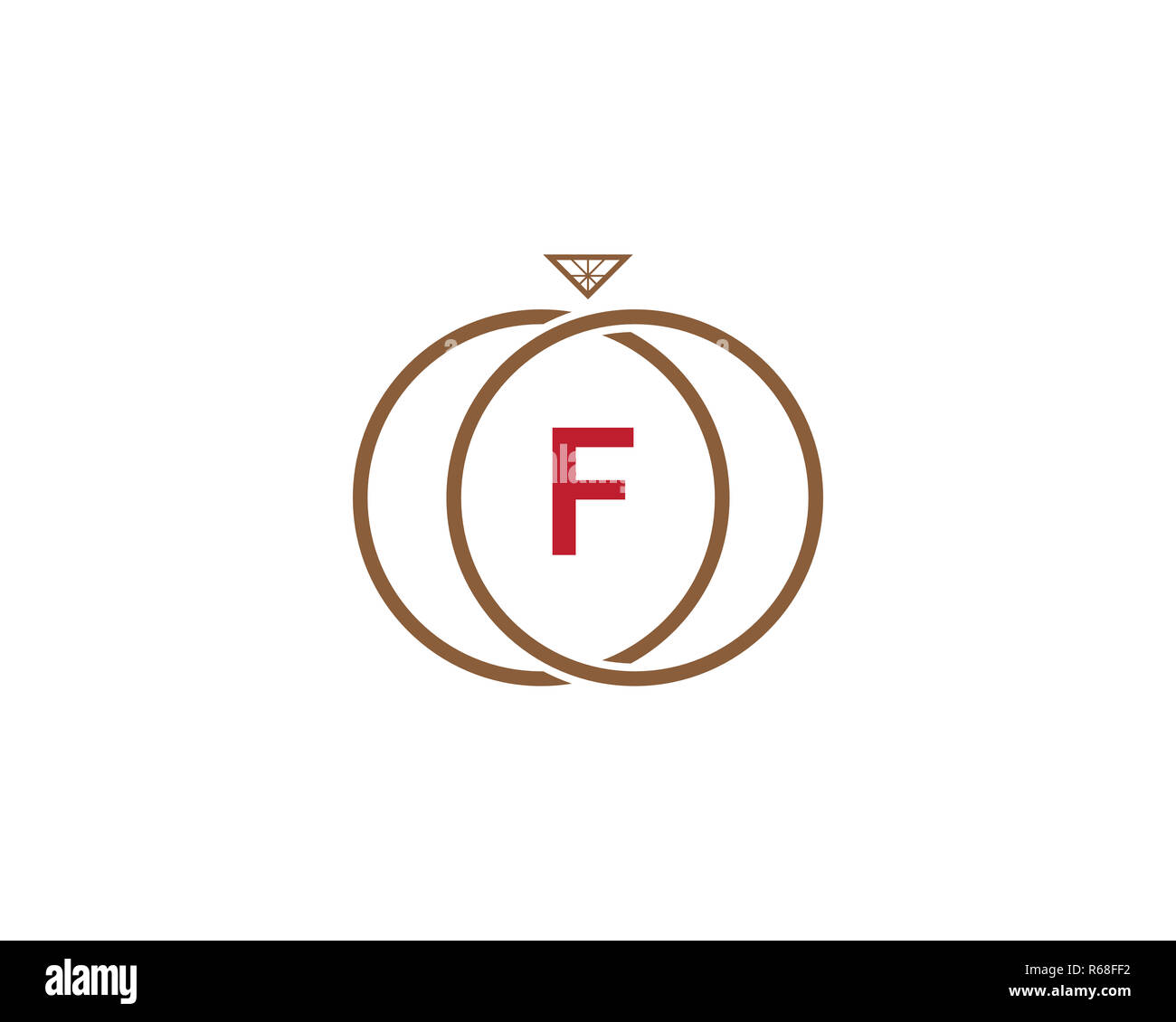 f letter ring diamond logo Stock Photo - Alamy