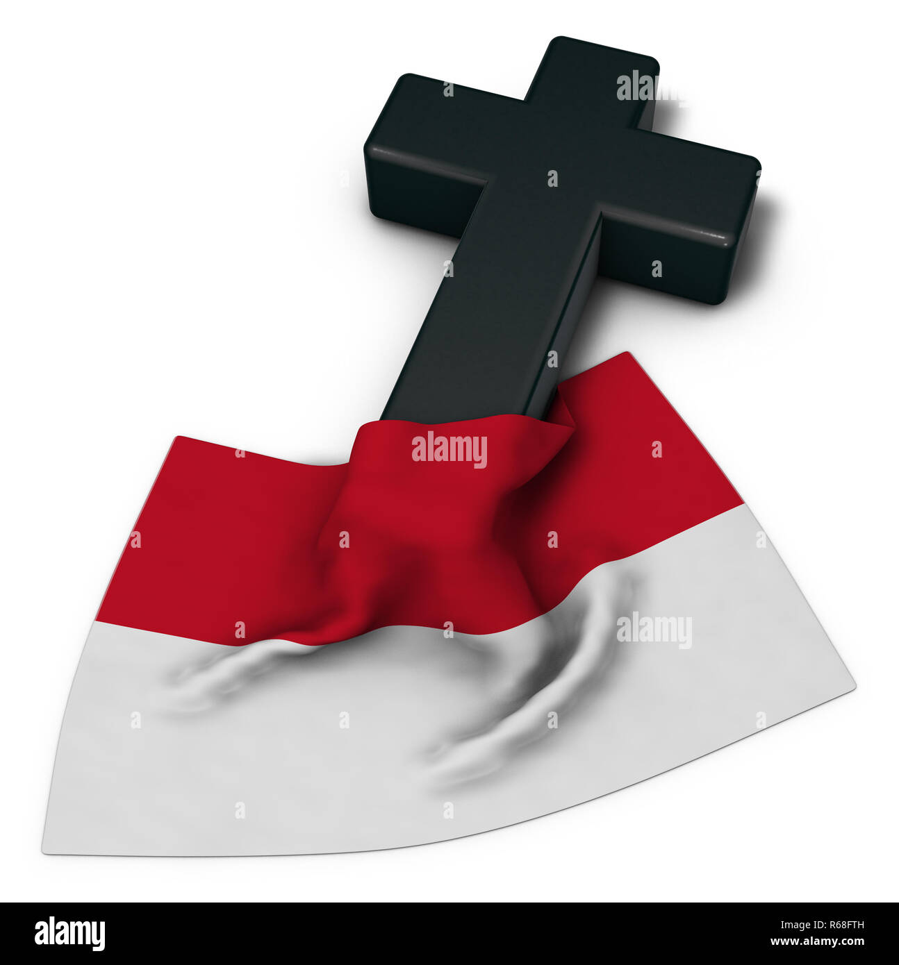 christian cross and flag of monaco Stock Photo - Alamy