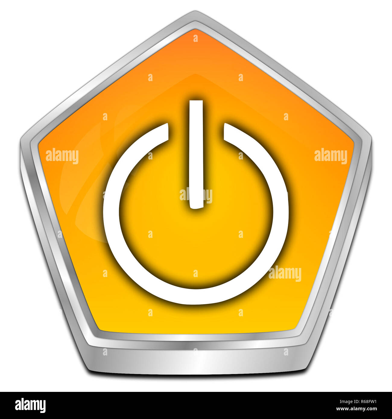 glossy orange Power Button - 3D illustration Stock Photo - Alamy