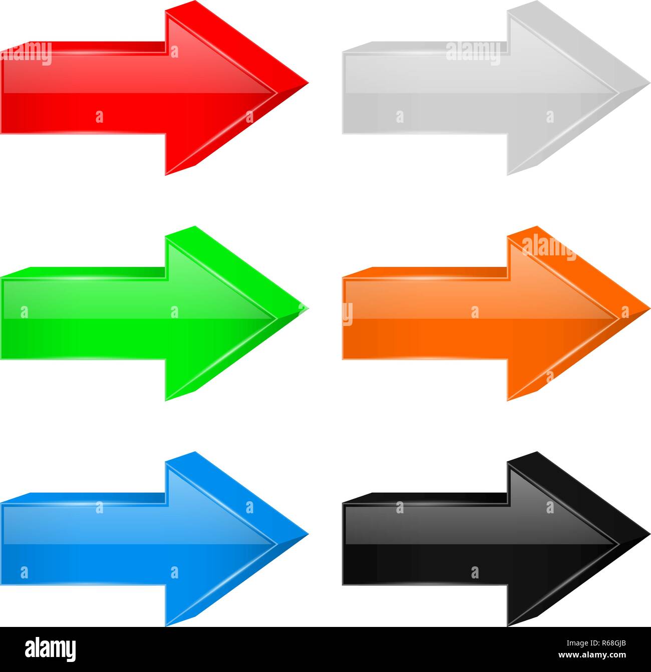 Colored arrows. 3d Next icons Stock Vector Image & Art - Alamy