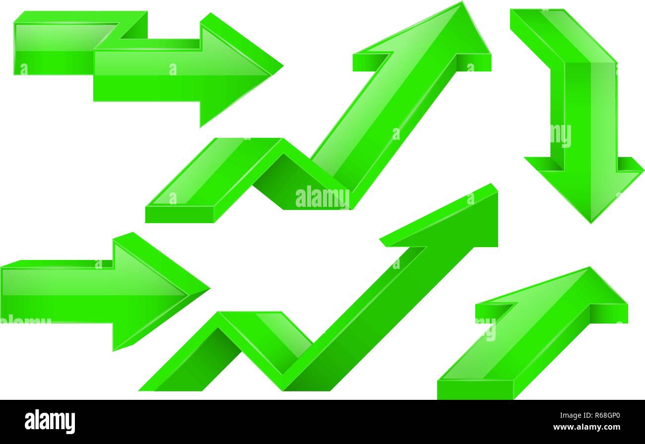 Green arrows. 3d icons set Stock Vector Image & Art - Alamy