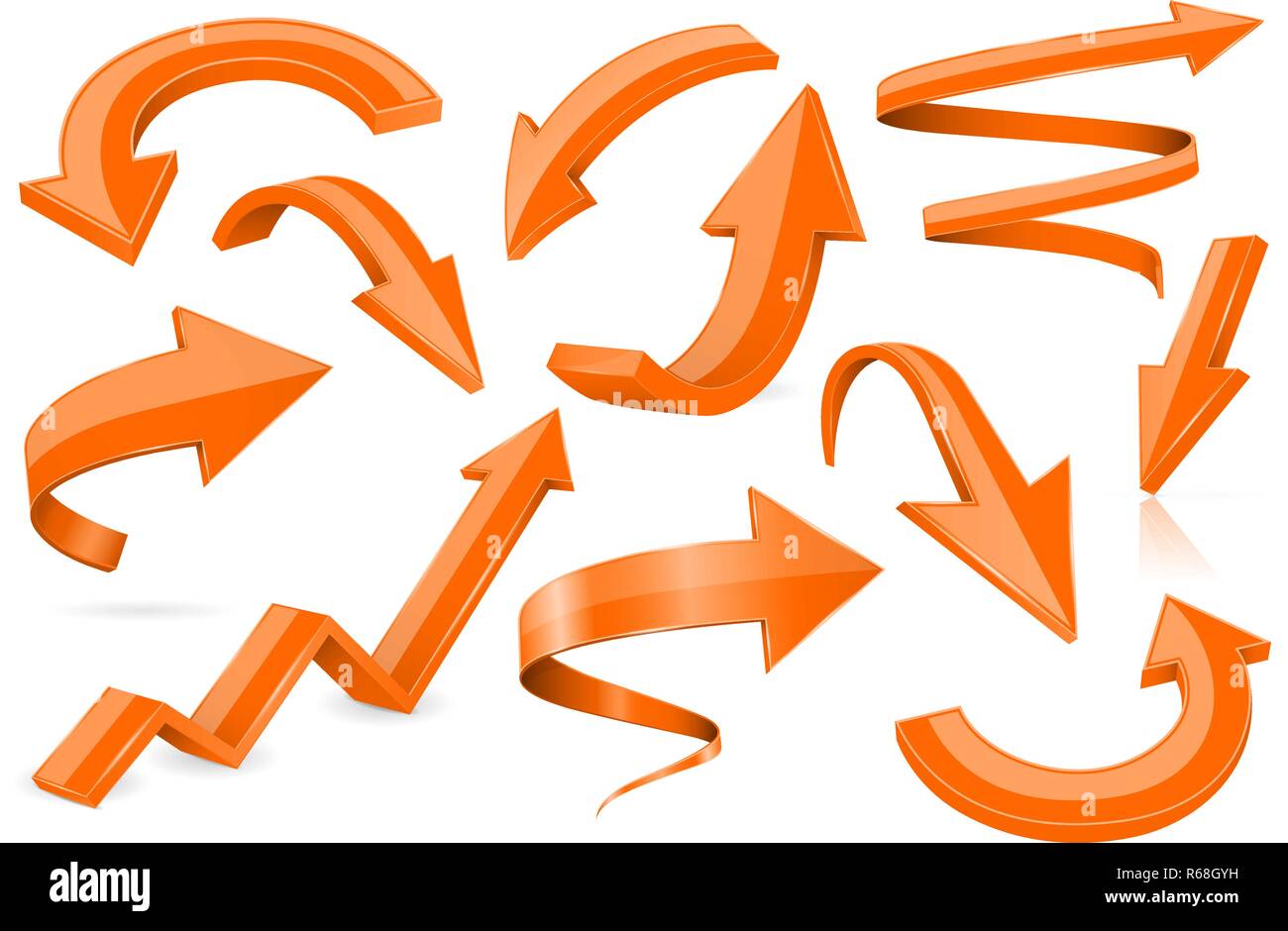 Orange direction arrows hi-res stock photography and images - Alamy