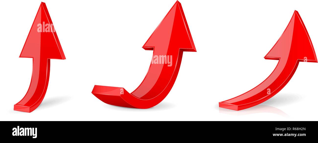 UP red 3d arrows. Shiny web icons Stock Vector Image & Art - Alamy