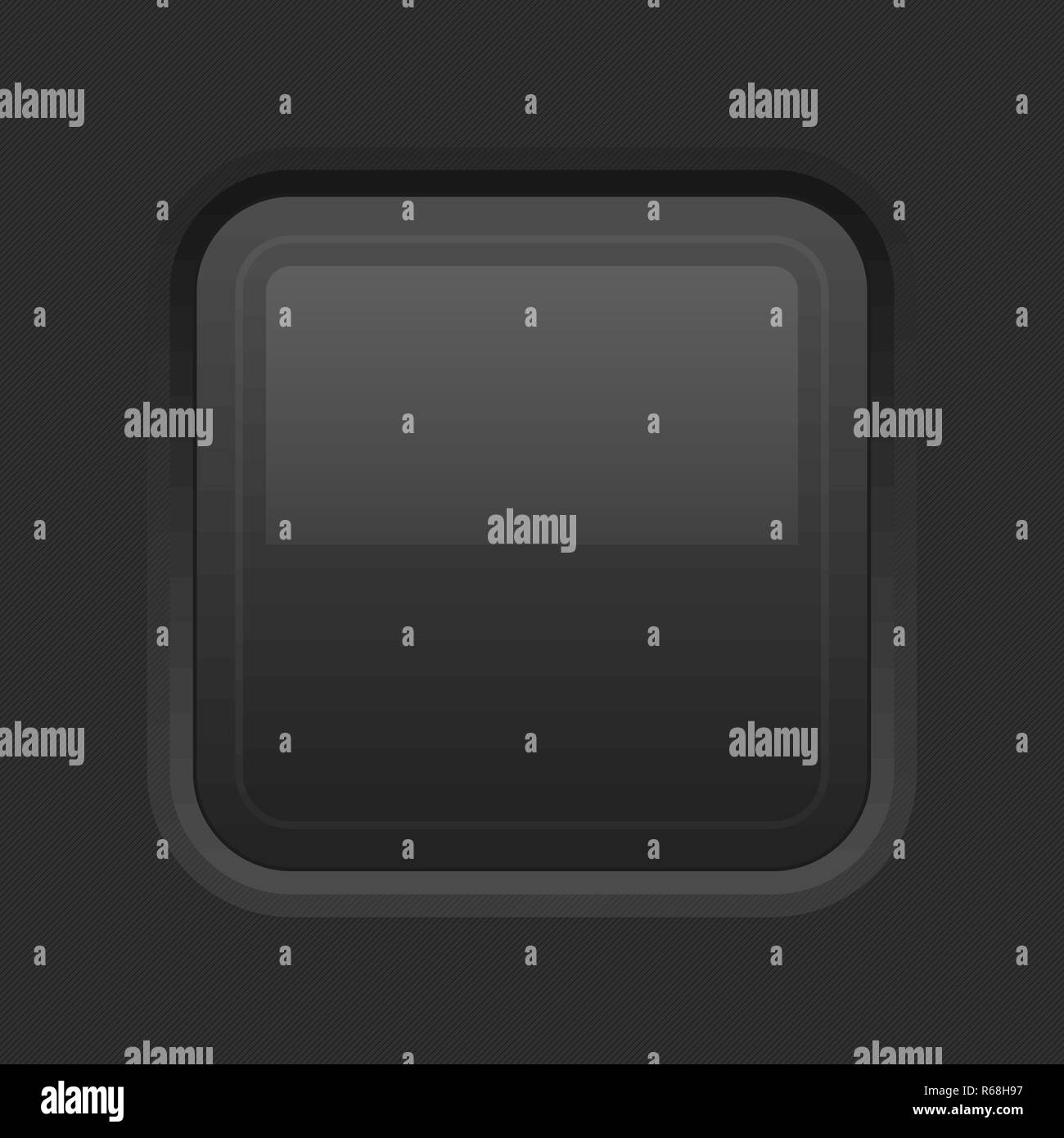 Black interface button. Square 3d icon Stock Vector Image & Art - Alamy