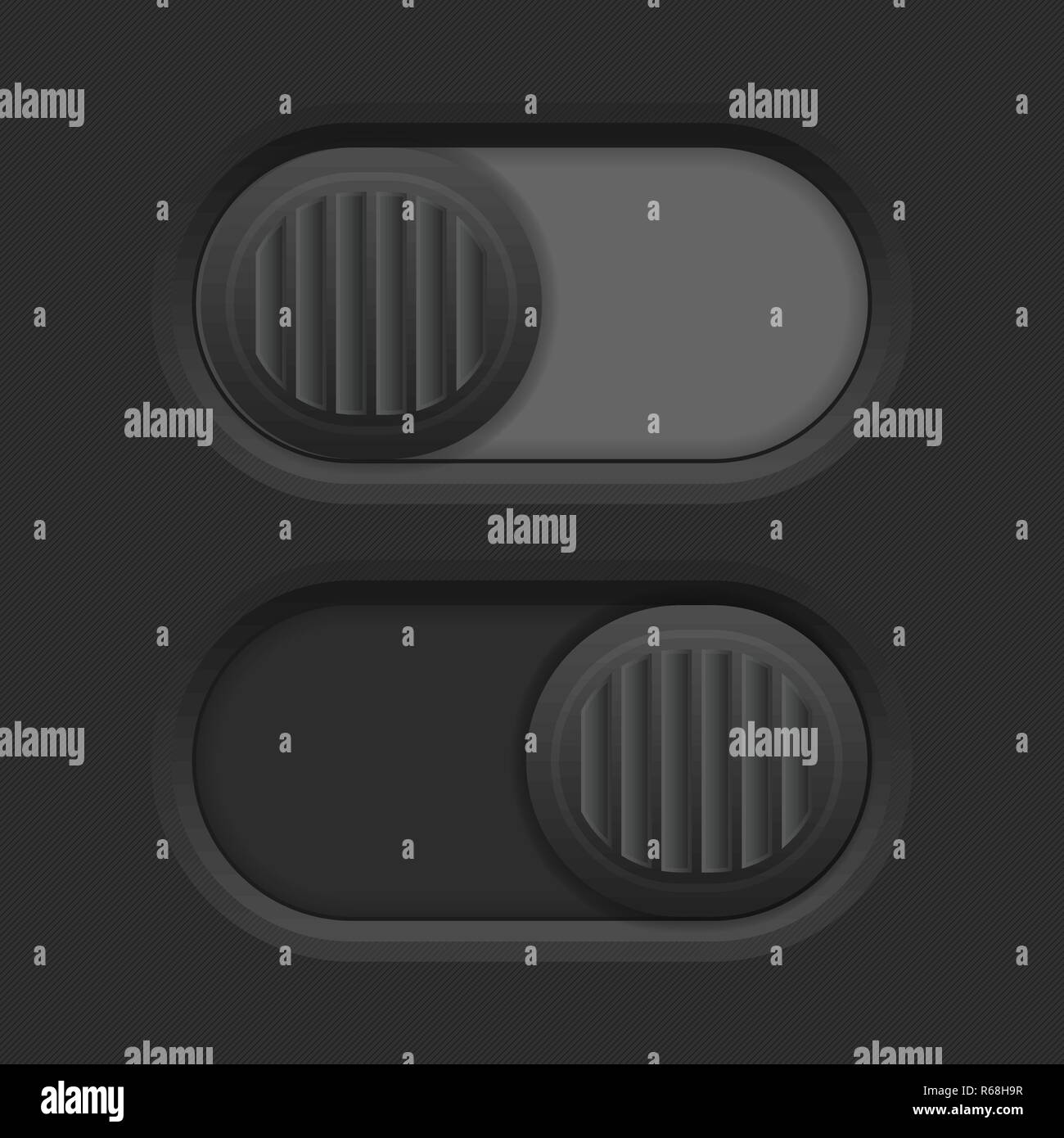 Black slider 3d push buttons Stock Vector Image & Art - Alamy