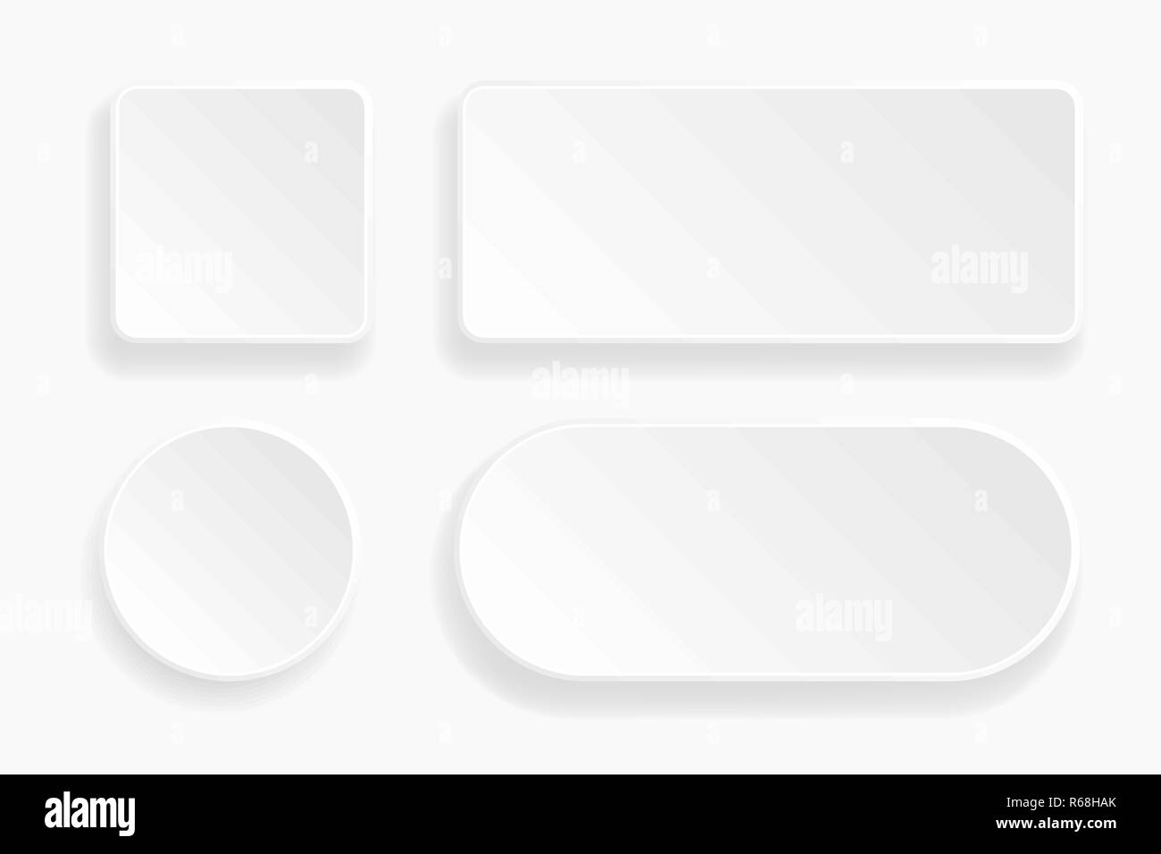 Web embossed 3d buttons. White blank 3d icons Stock Vector Image & Art ...