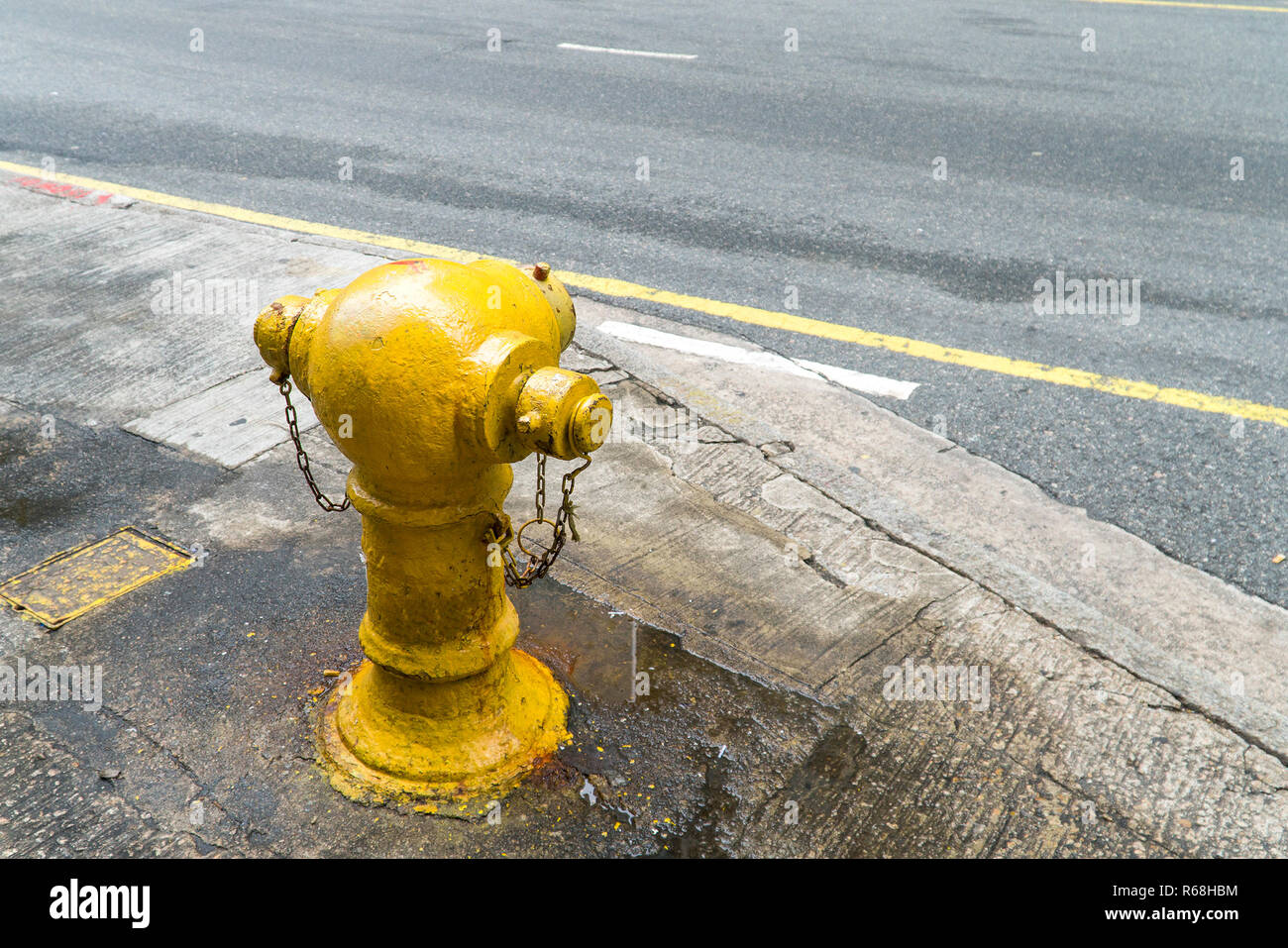Fire hose water outlet red brick wall Stock Photo - Alamy