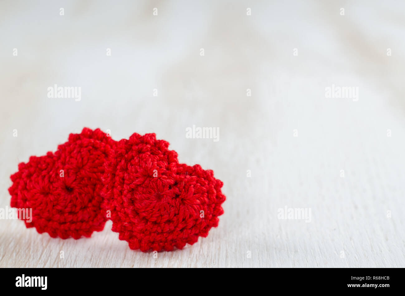 Greeting card for Valentine's Day with red hearts Stock Photo - Alamy