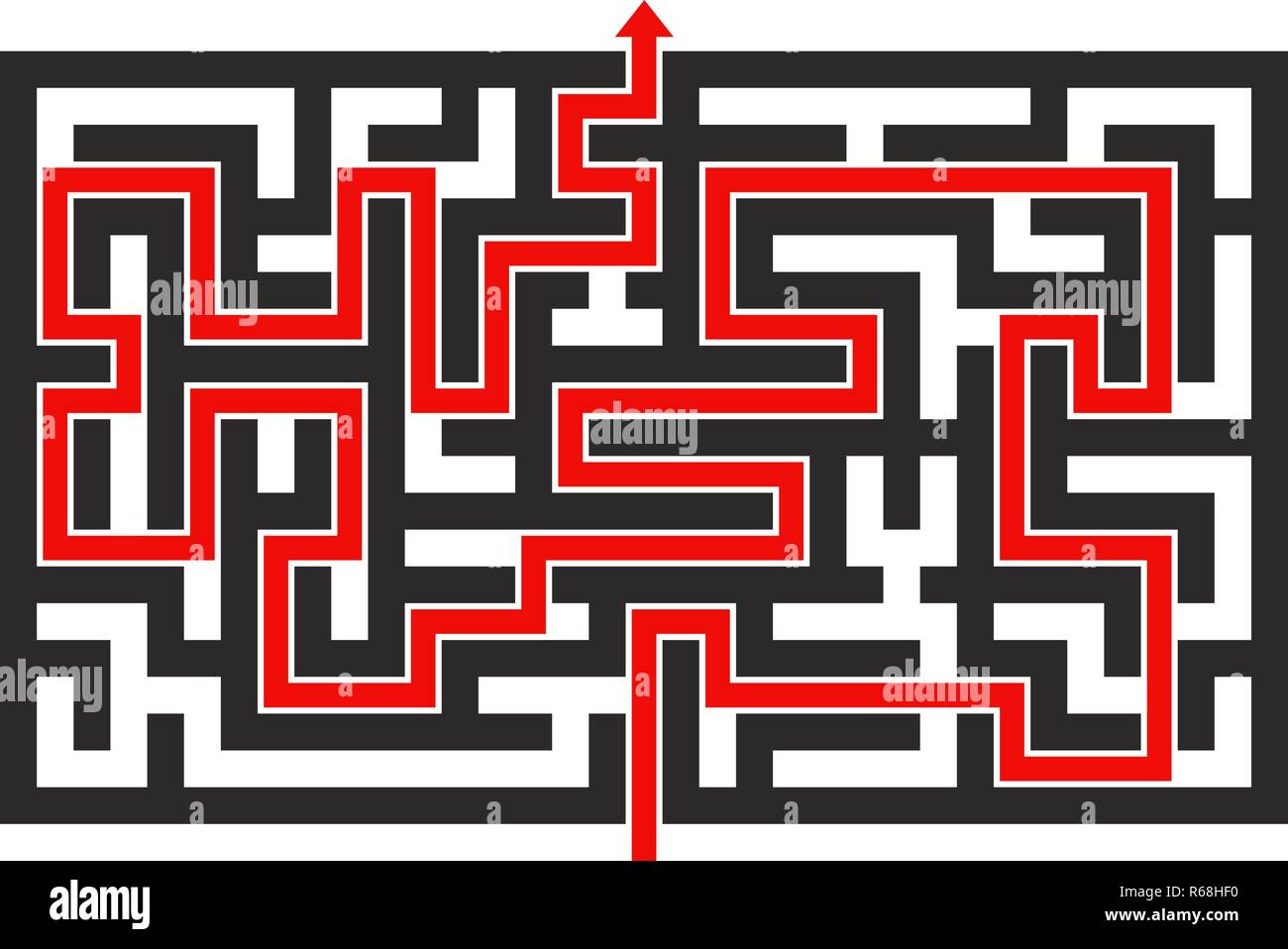 Maze labyrinth solution path Stock Vector Images - Alamy