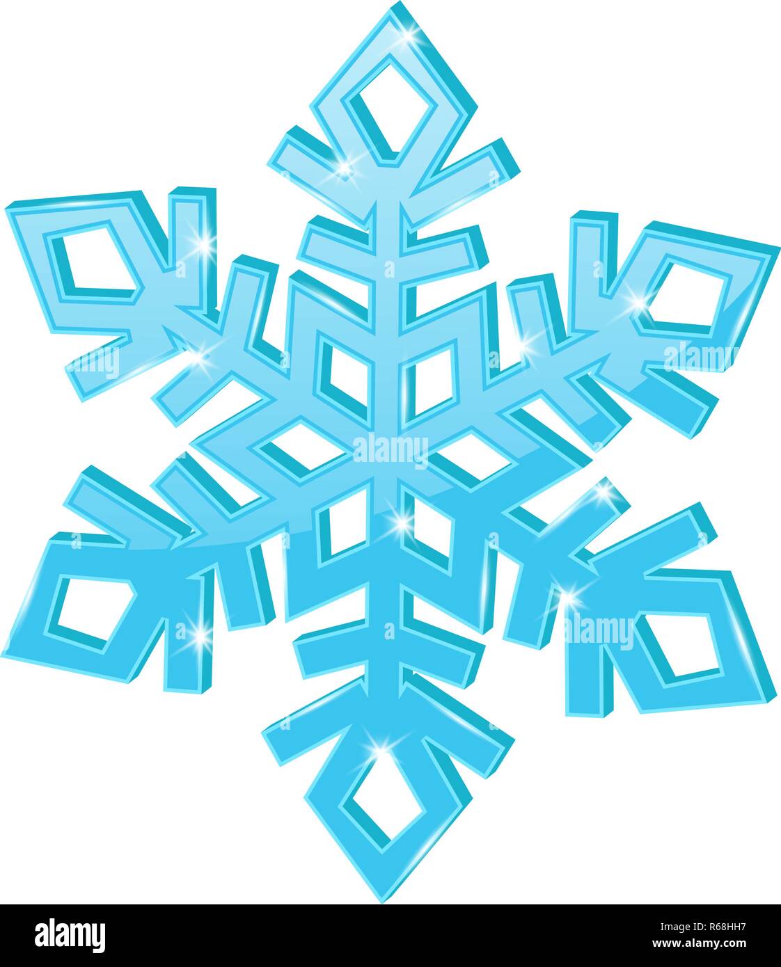 Blue snowflake. 3d symbol Stock Vector Image & Art - Alamy