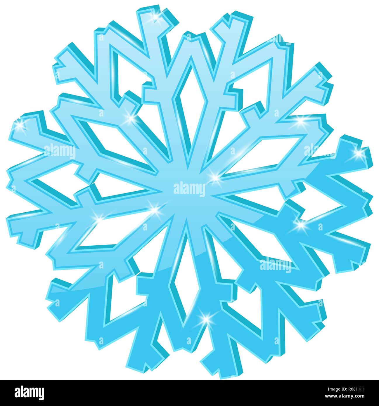 Blue snowflake. 3d symbol Stock Vector Image & Art - Alamy