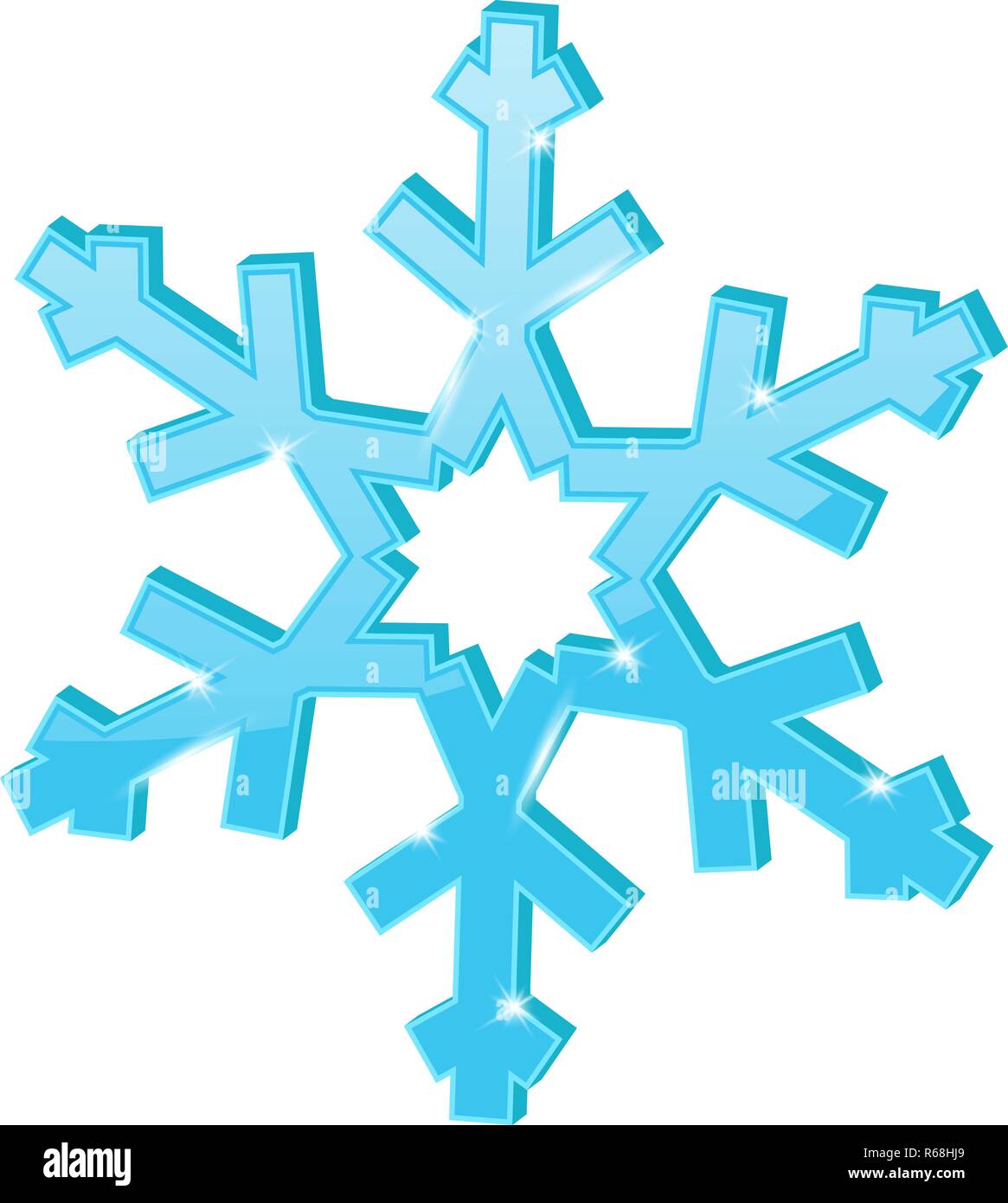 Blue snowflake. 3d symbol Stock Vector Image & Art - Alamy