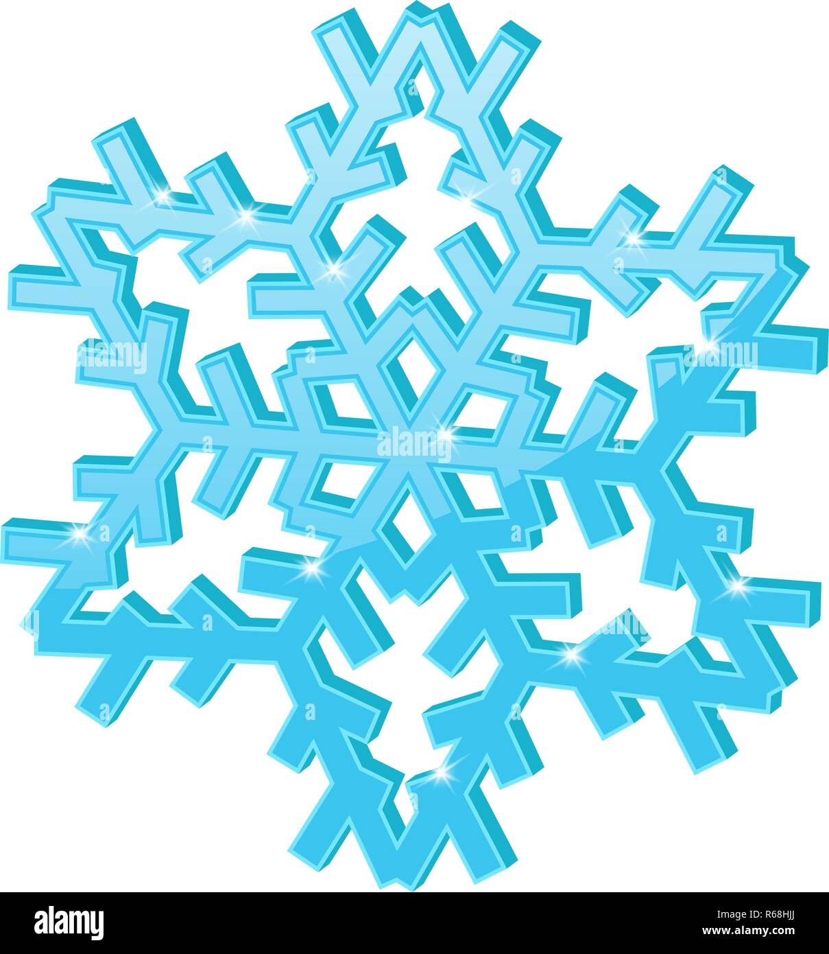 Blue snowflake. 3d symbol Stock Vector Image & Art - Alamy