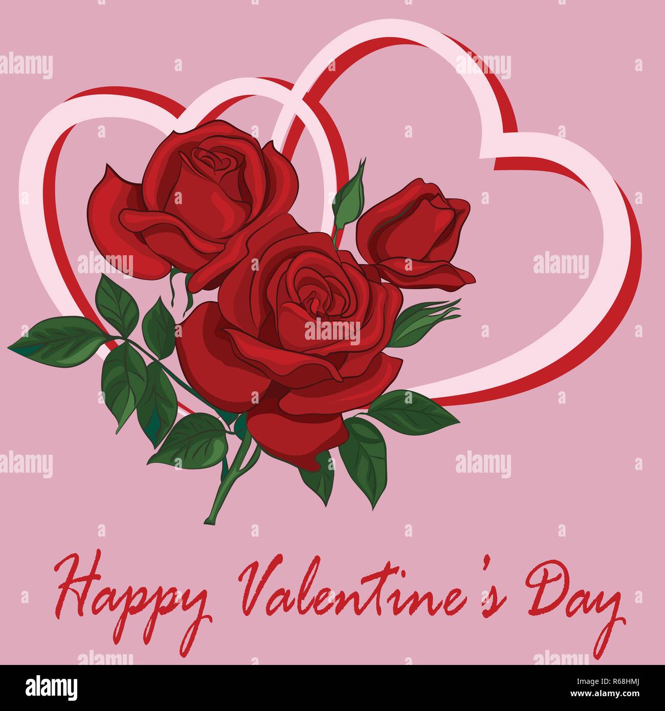 Vector Roses Heart Frame Hi Res Stock Photography And Images Alamy