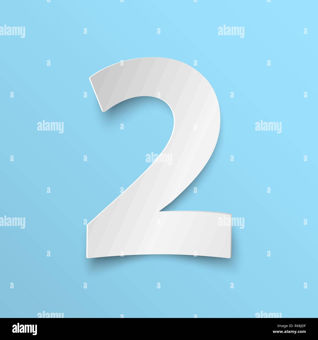 Vector number 2. Cut paper illustration Stock Vector Image & Art - Alamy