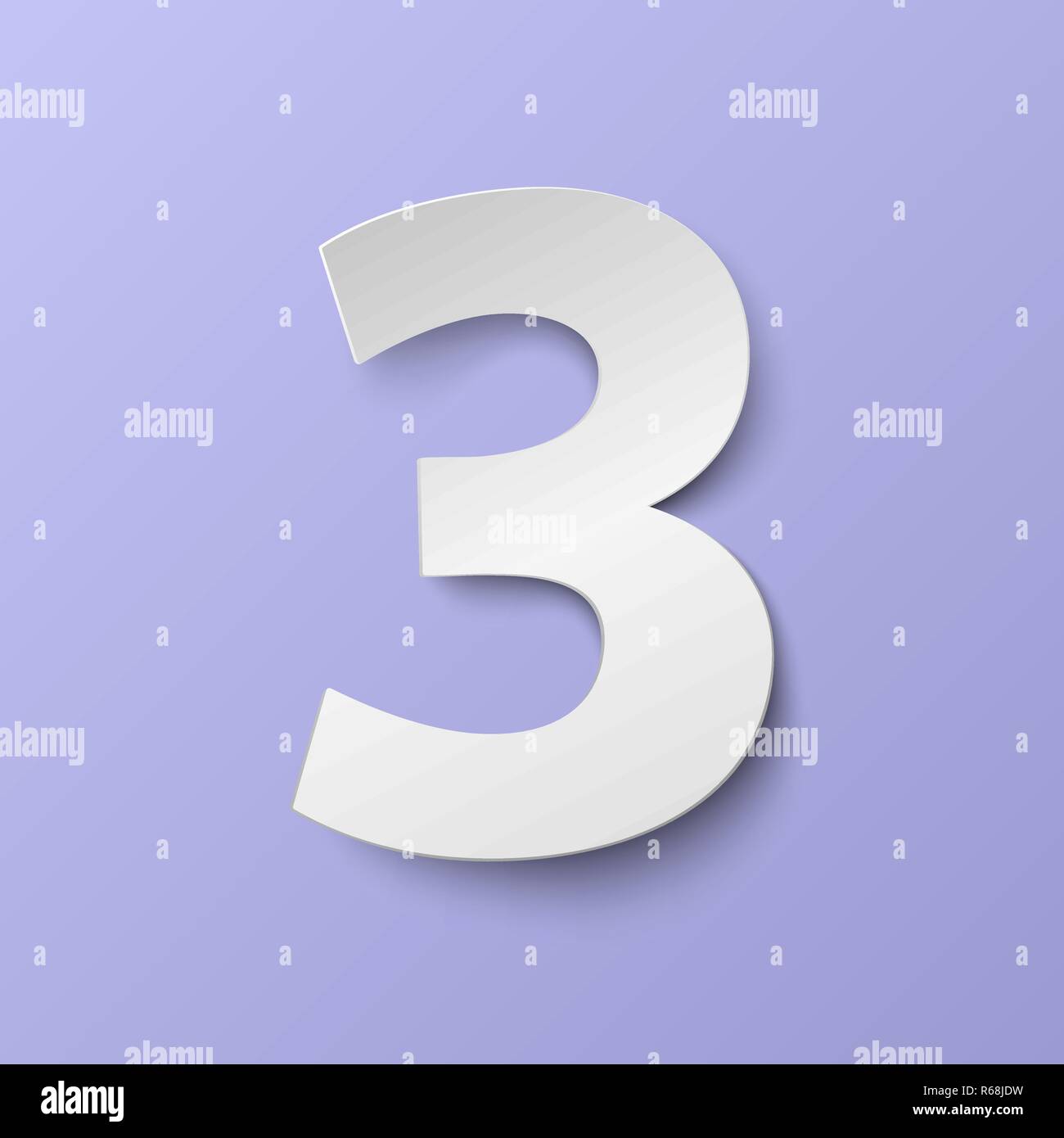 Vector number 3. Cut paper illustration Stock Vector Image & Art - Alamy