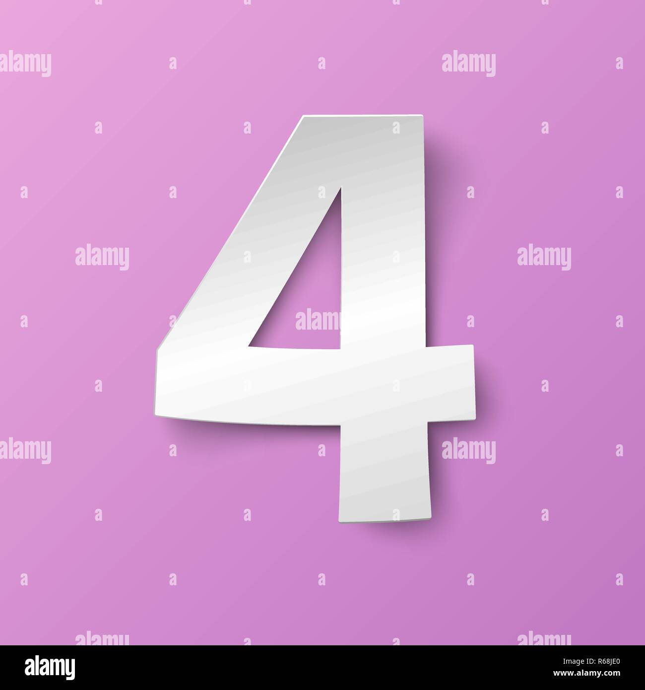 Vector number 4. Cut paper illustration Stock Vector Image & Art - Alamy