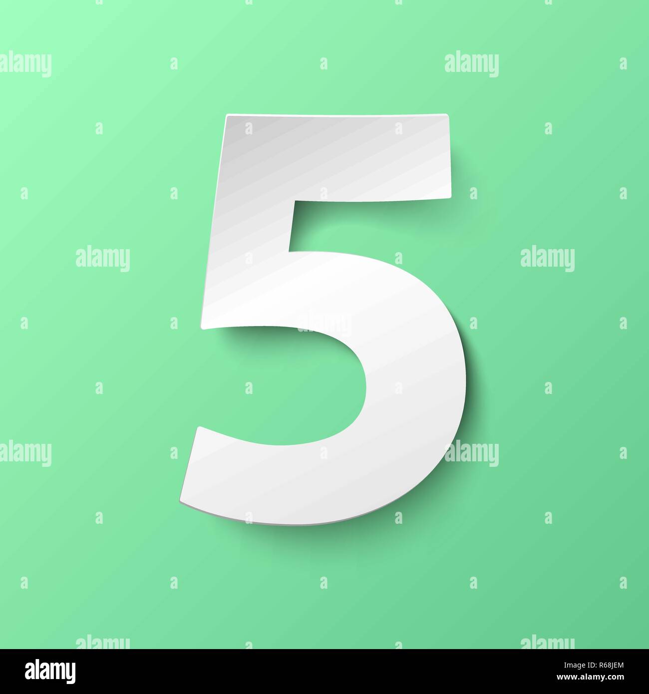 Vector number 5. Cut paper illustration Stock Vector Image & Art - Alamy