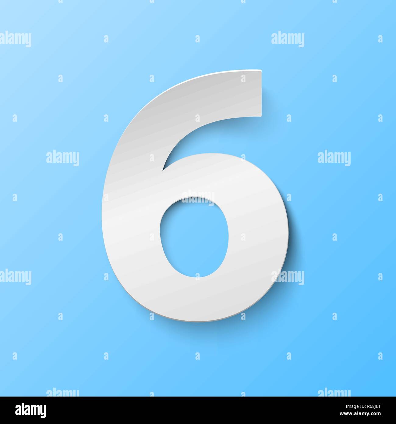 Vector number 6. Cut paper illustration Stock Vector Image & Art - Alamy