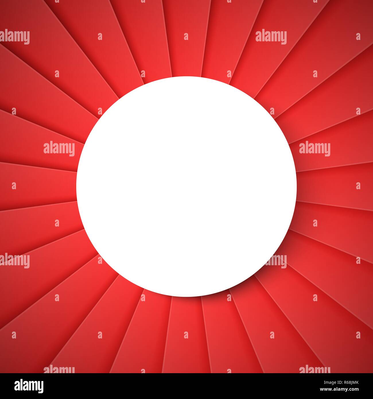 White circle on red rays background in paper style Stock Vector Image ...